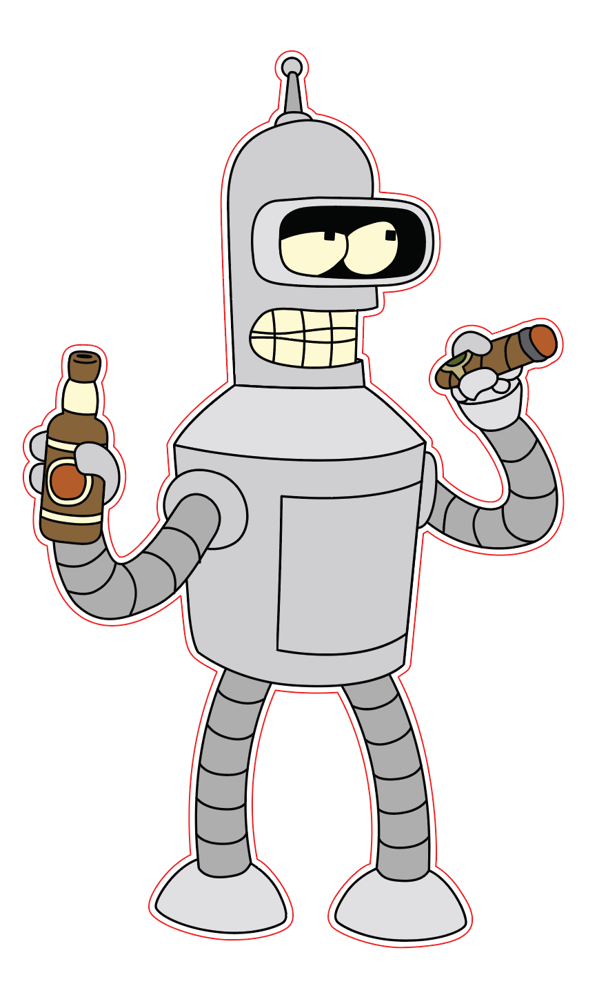 Futurama Bender Sticker W92mm x H152.5mm | eBay