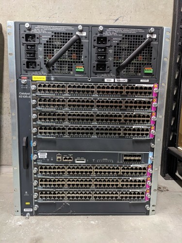 Cisco Catalyst 4510R+E Rack Mountable Chassis w/ 7*WS-X4748-UPOE+E WS ...