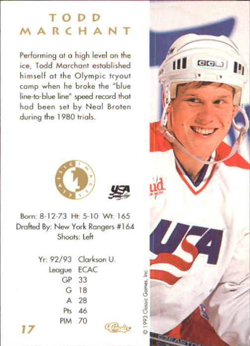 1993-94 Classic Images Multi-Sport Card #17 Todd Marchant | eBay