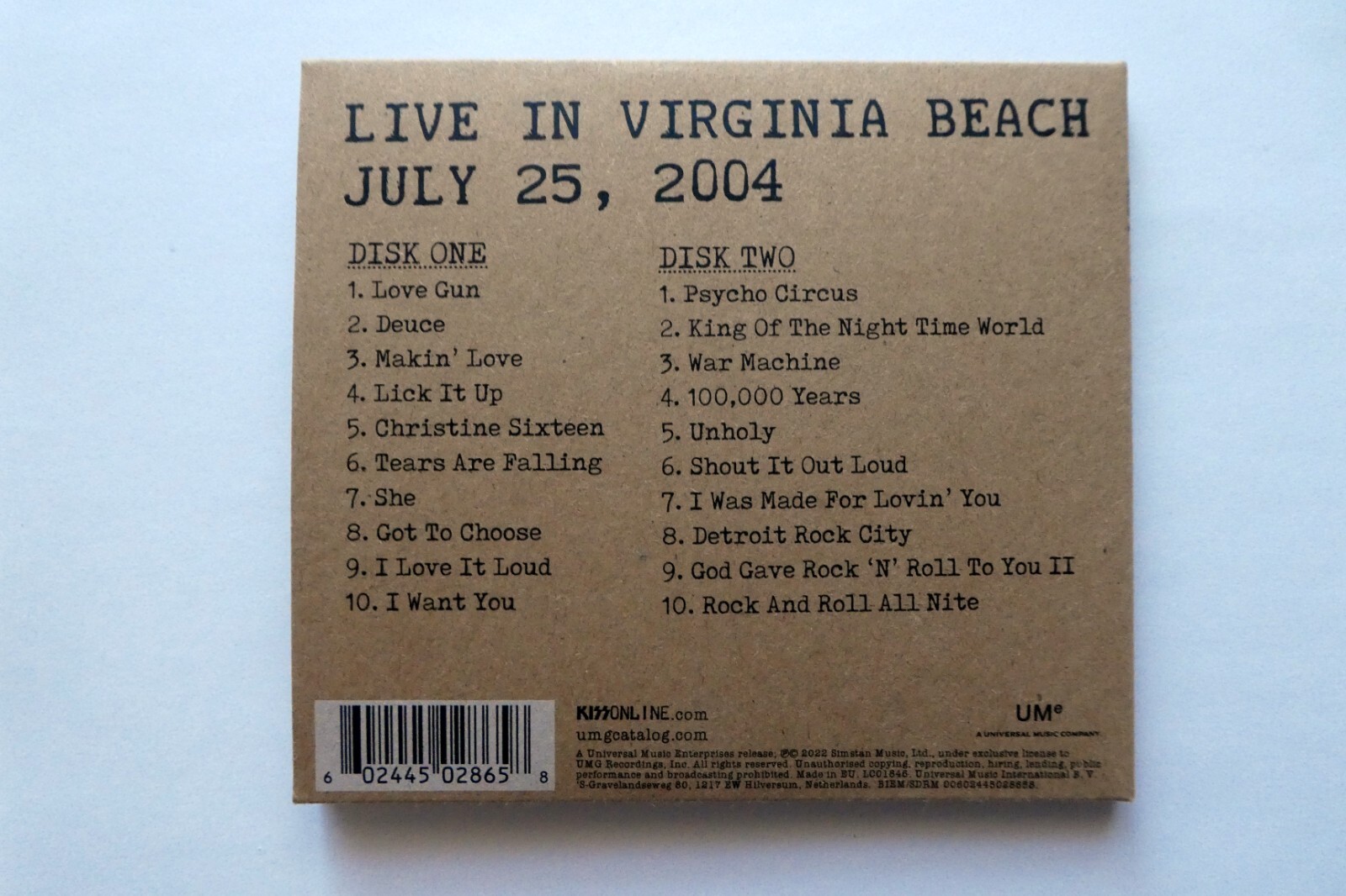 KISS Off The Sounboard 2xCD Live in Virginia Beach July 25, 2004 ...