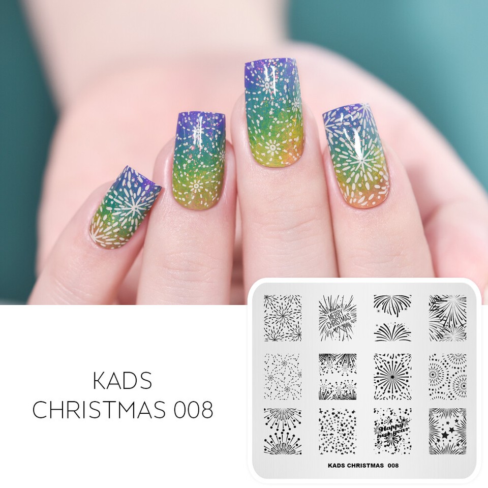 KADS Nail Art Stamping Plates Christmas Halloween DIY Nail Art Stamp ...