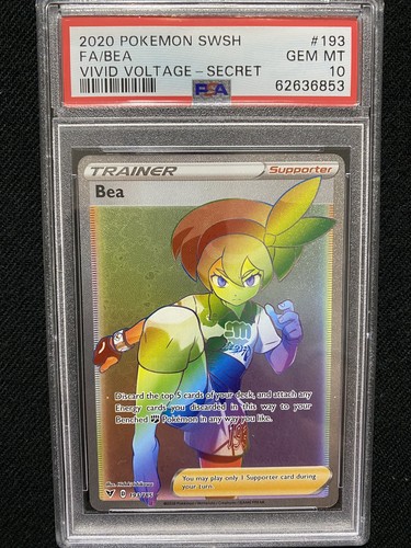 2020 Pokemon Sword & Shield Vivid Voltage Bea Full Art 193/185 PSA 10 ...