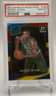 Jayson Tatum 2017 Panini Donruss Optic Red/Yellow Rated Rookie PSA 10 🔥 ...
