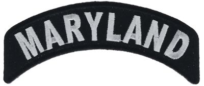 Maryland Script Black Silver 4 Inch Embroidered Hat Shoulder Patch ...