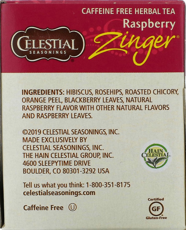Celestial Seasonings Raspberry Zinger Herbal Tea - 20 tea bags | eBay