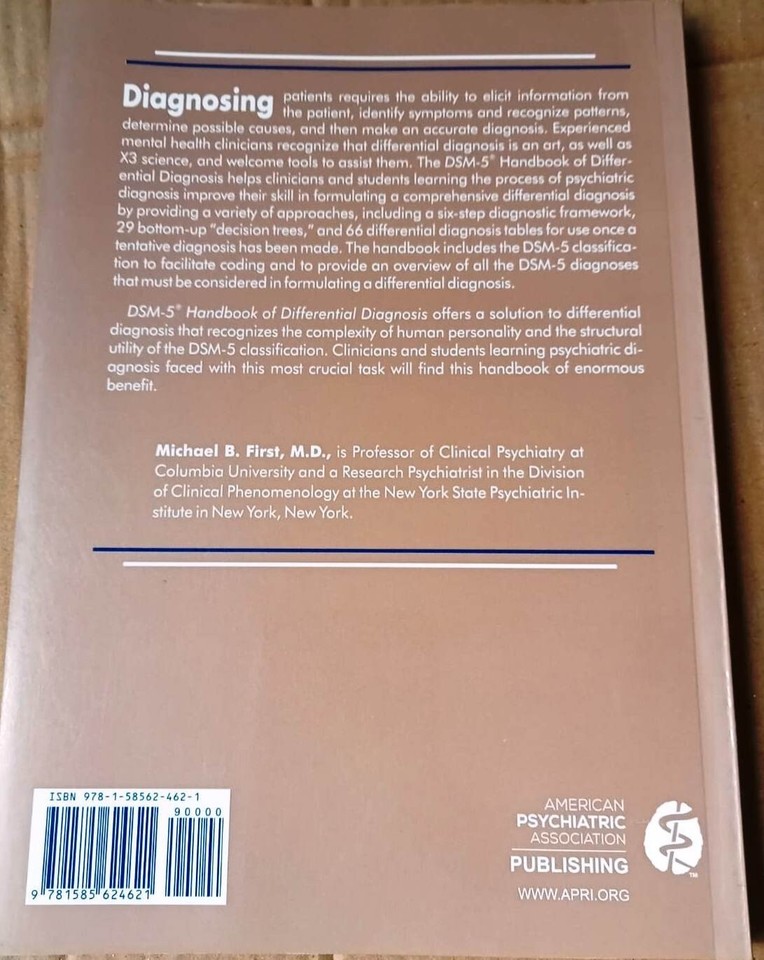DSM-5 Handbook of Differential Diagnosis 1st Edition Free Shipping ...