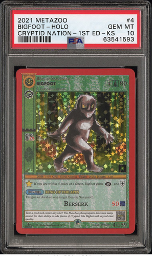 2021 Metazoo Kickstarter 1st Edition BIGFOOT #4 Full Holo - Psa 10 Gem ...