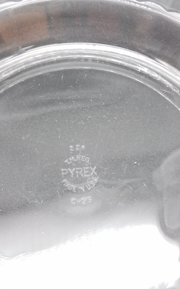 Vintage Pyrex Clear 9" & 10" Deep Dish Pie Plate 228 & 229 Fluted Edge ...