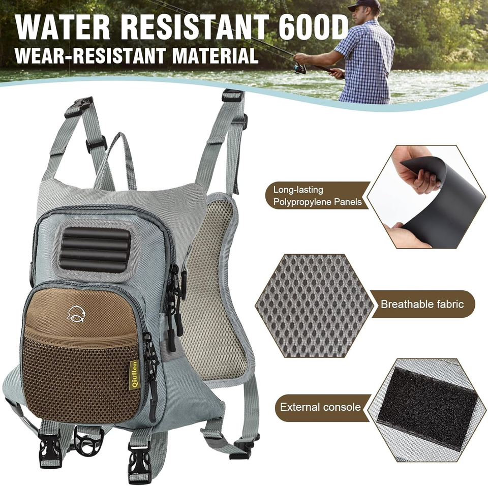 Lightweight Fly Fishing Chest Pack Waterproof Fishing Tackle Backpack ...