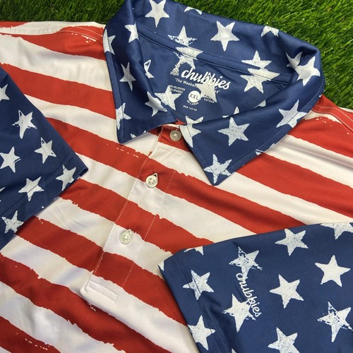 Chubbies Shirt 2XL USA Golf Polo Stretch Performance The Weekend Has ...