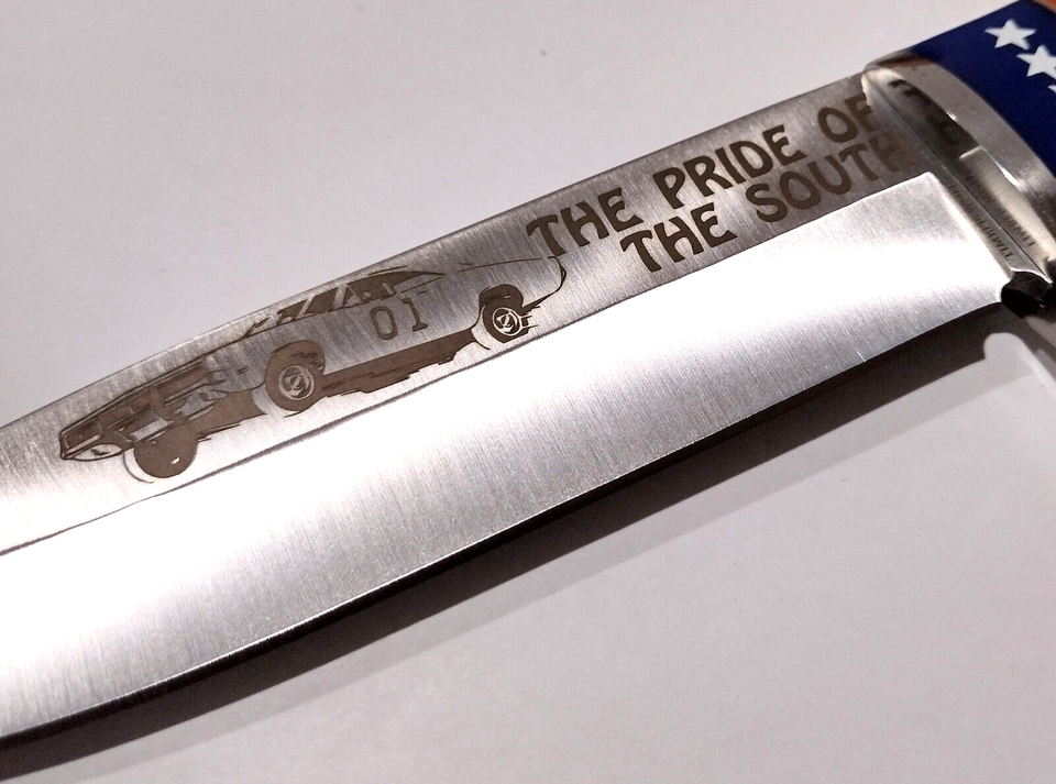 The General Lee 01 Dukes Of Hazzard Orange Blue Bone Handles Fixed ...