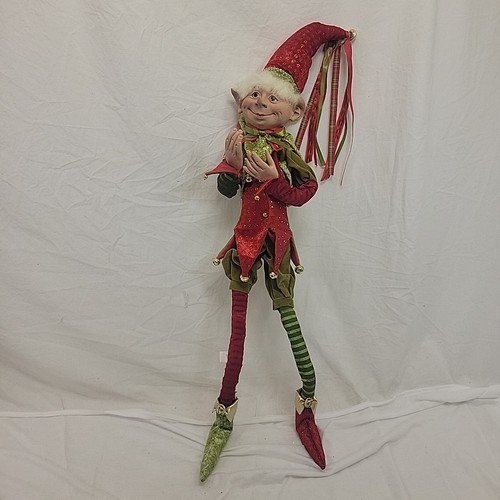 30" RAZ Imports Elf Posable Elves Red Green Large Christmas Decor | eBay