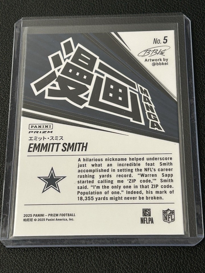 2025 Panini Prizm Emmitt Smith Manga #5 Cowboys NFL Football Card | eBay