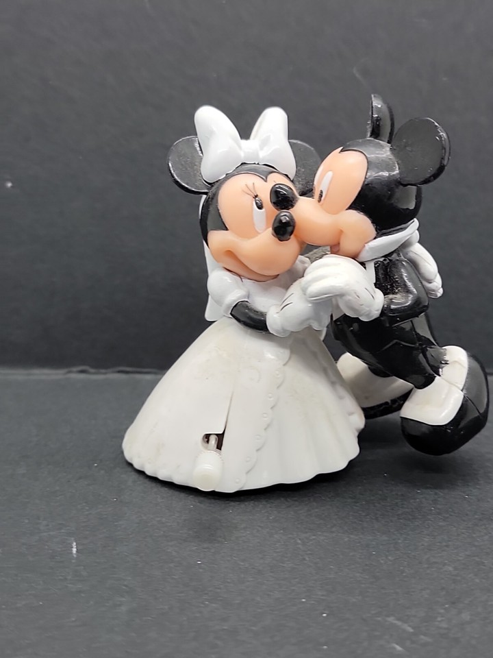 Disney Mickey & Minnie Mouse Wedding Cake Topper Dancing Wind-up Toy ...