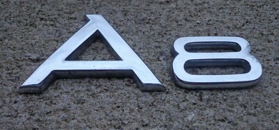 Audi A8 emblem letters badge decal logo symbol trunk chrome OEM Factory ...