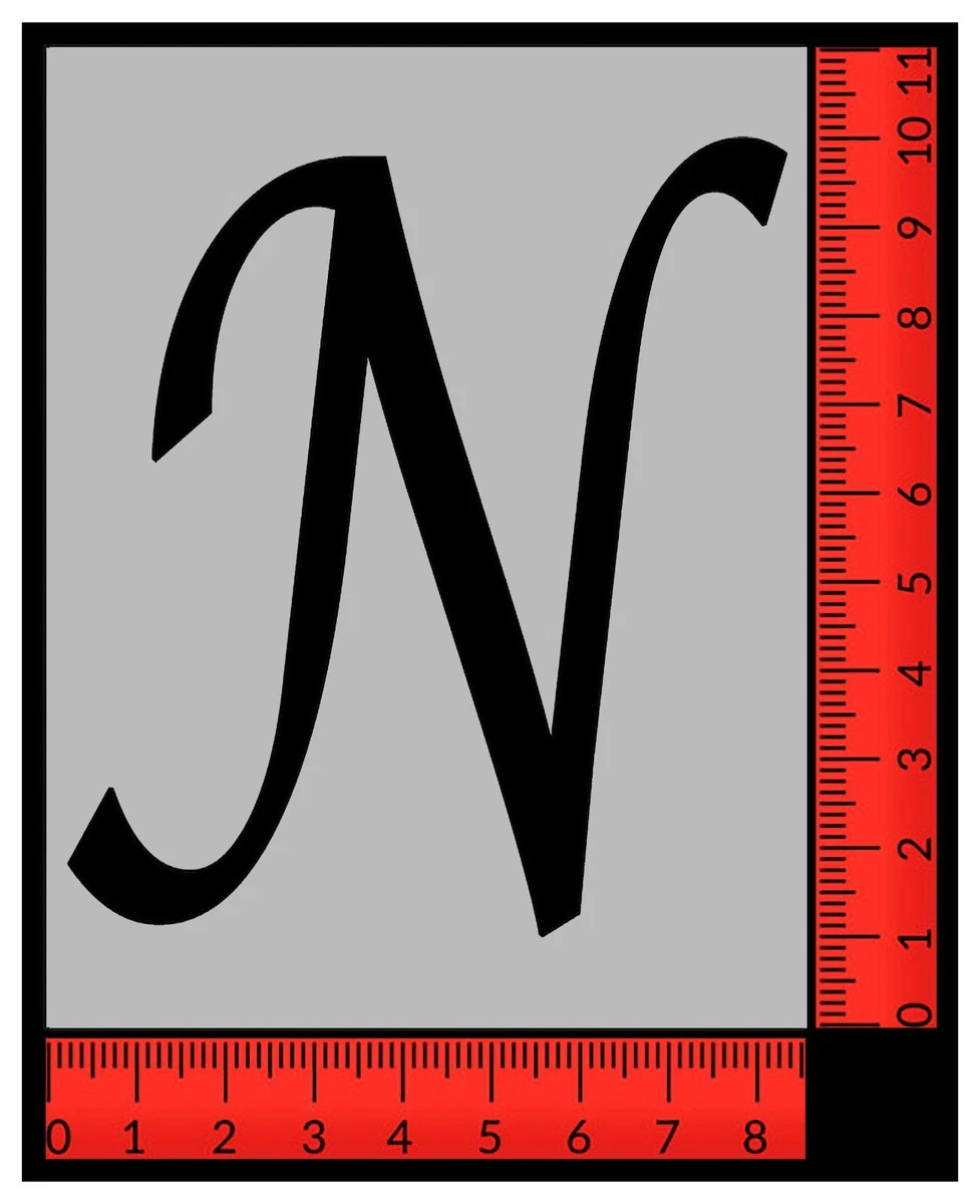 Cursive Letter N Stencil