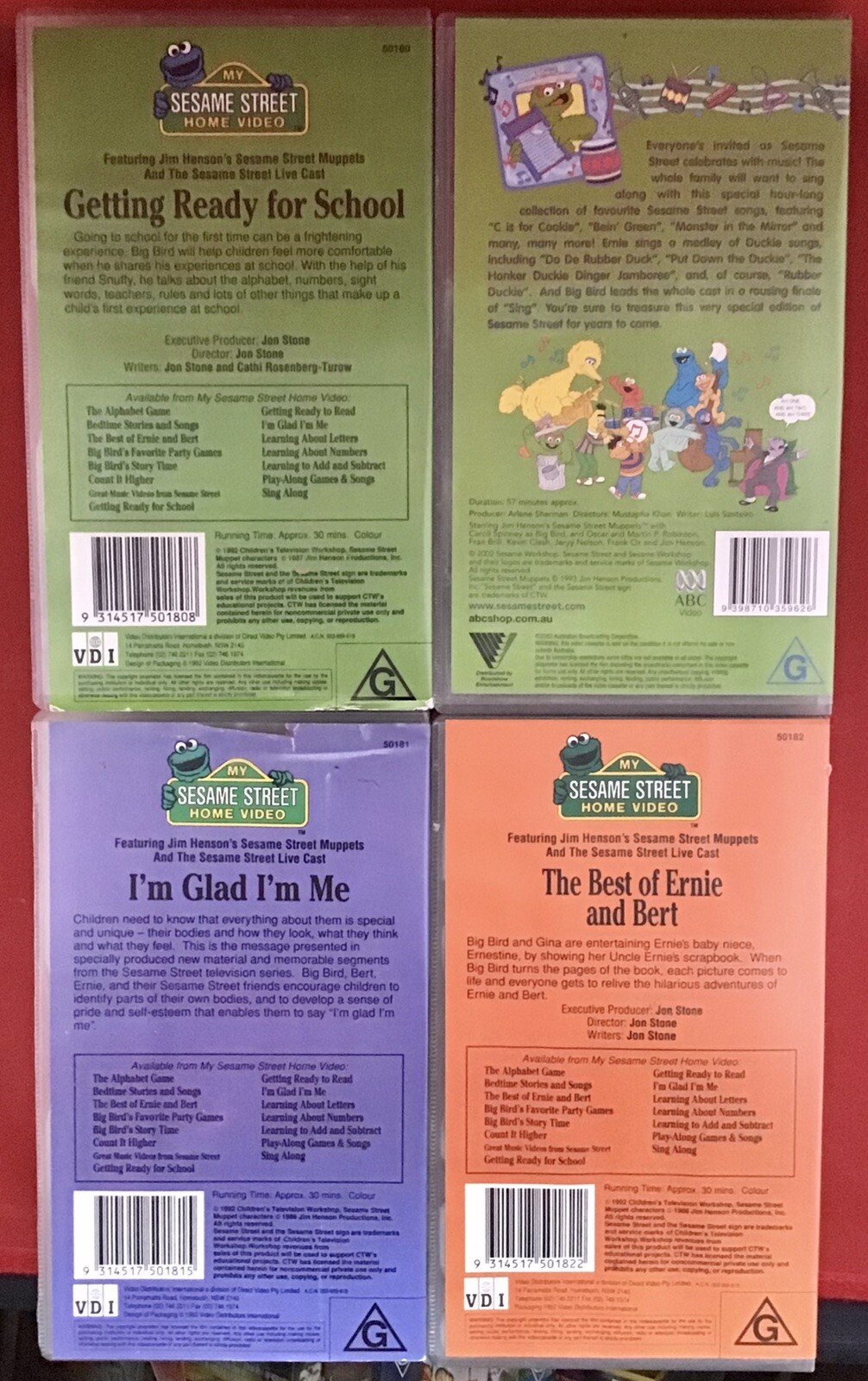 Sesame Street Retro Vintage Video Cassette x 4 Bulk Lot | eBay