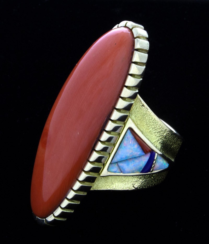 8.75 - Tufa Cast 18K Gold Statement Ring By Navajo Artist Isiah M ...