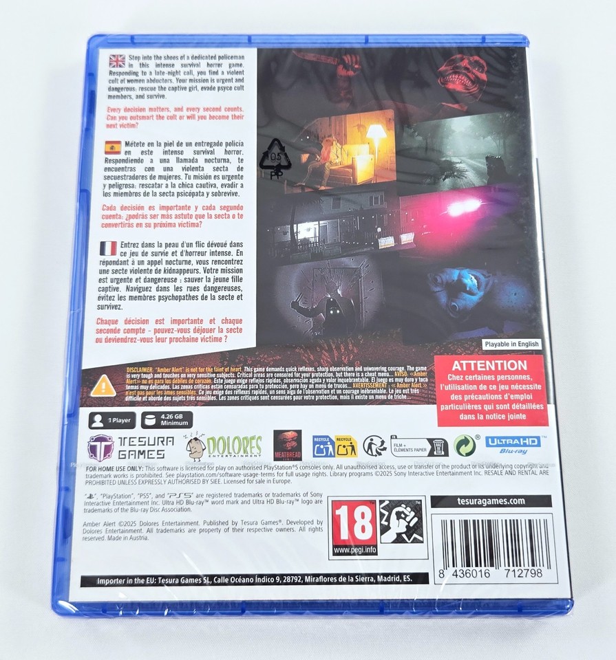 AMBER ALERT NEW SEALED 2025 Authentic Playstation 5 PS5 Region Free | eBay