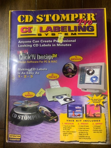 CD Stomper Pro CD Label Design Applicator System Kit PC & Mac Software ...
