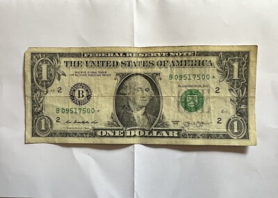 2013b 1dollar bill duplicated star note B 09517500* | eBay