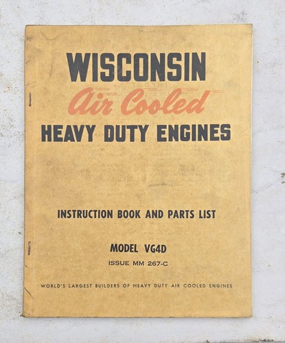Original Wisconsin Engine Model VG4D Instruction Book And Parts List | eBay