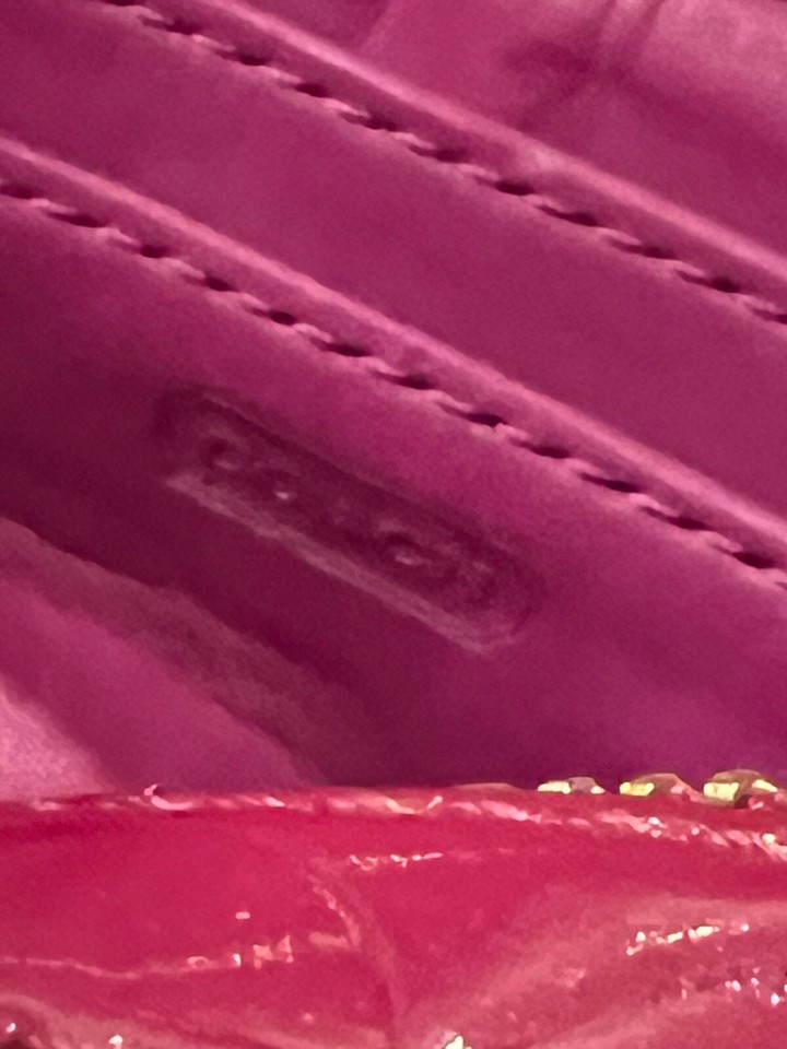 Coach Merlot Peyton Signature Embossed Patent Leather Wristlet / Wallet ...