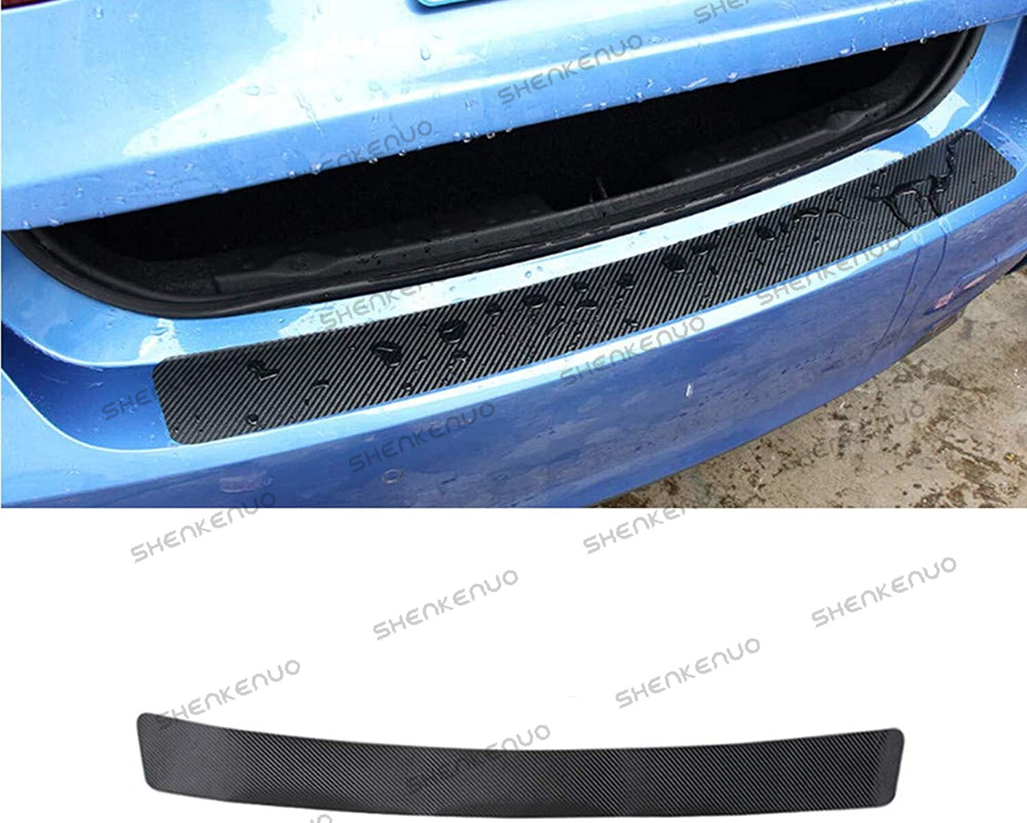 Car Rear Boot Trunk Bumper Protector Guard Trim Cover Carbon Fiber ...