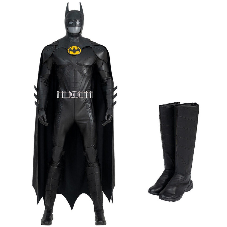 Batman Cos Set Suit Jumpsuit Silver Belt Flash Cosplay Outfit Costume ...