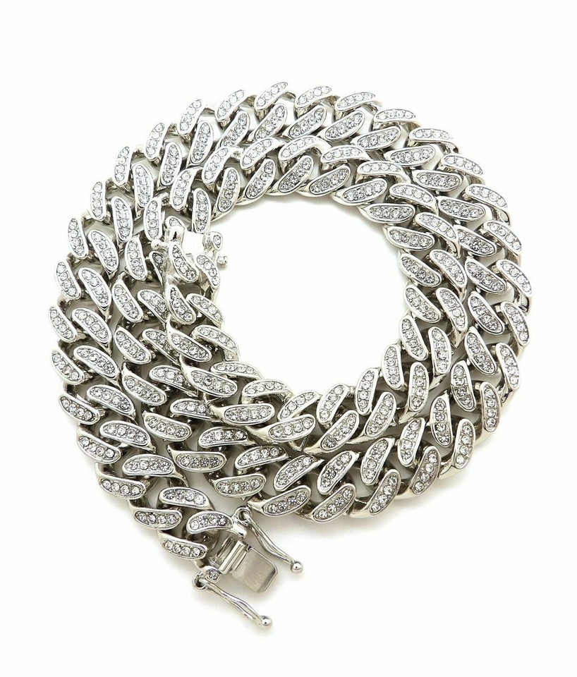 Hip Hop TRAP Drip pendant & 12mm 18" Full Iced Cuban Choker Chain Bling ...