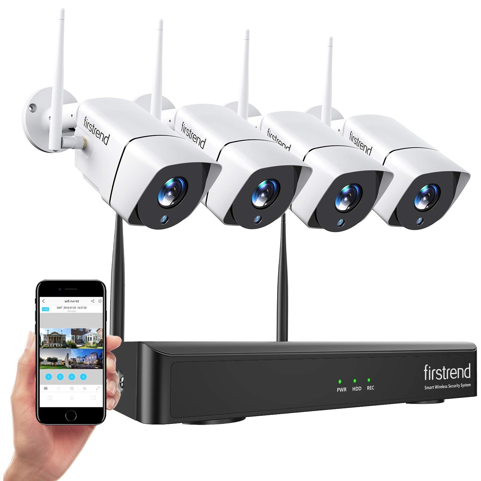 [Newest] Wireless Security Camera System, Firstrend 8CH 1080P Wireless ...