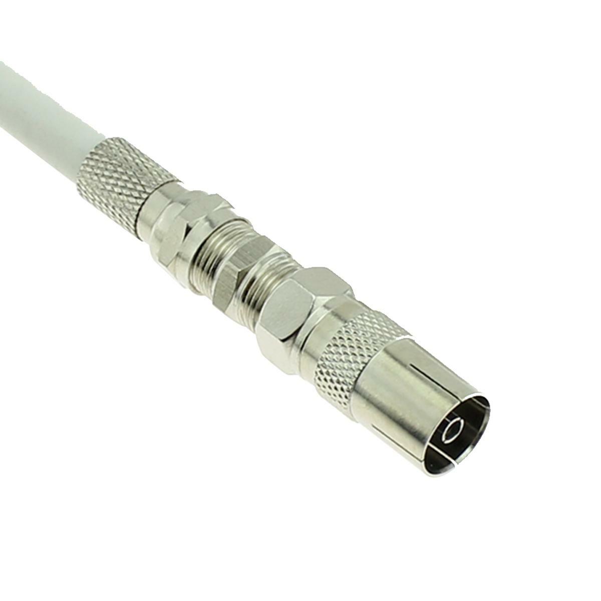 2X FEMALE COAX SOCKET TO F TYPE MALE TV AERIAL COAXIAL CABLE CONNECTOR ...