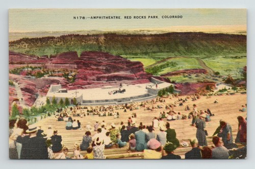 Red Rocks Park Amphitheatre Morrison Colorado Audience View VTG CO ...