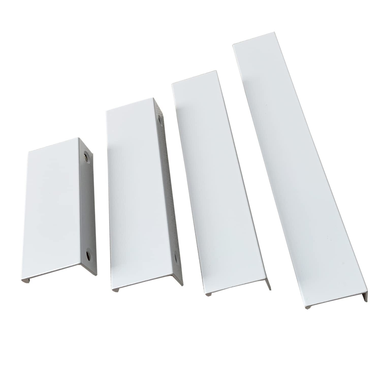 6 Pack Finger Edge Pull Furniture Drawer Handles Bright White Hidden ...