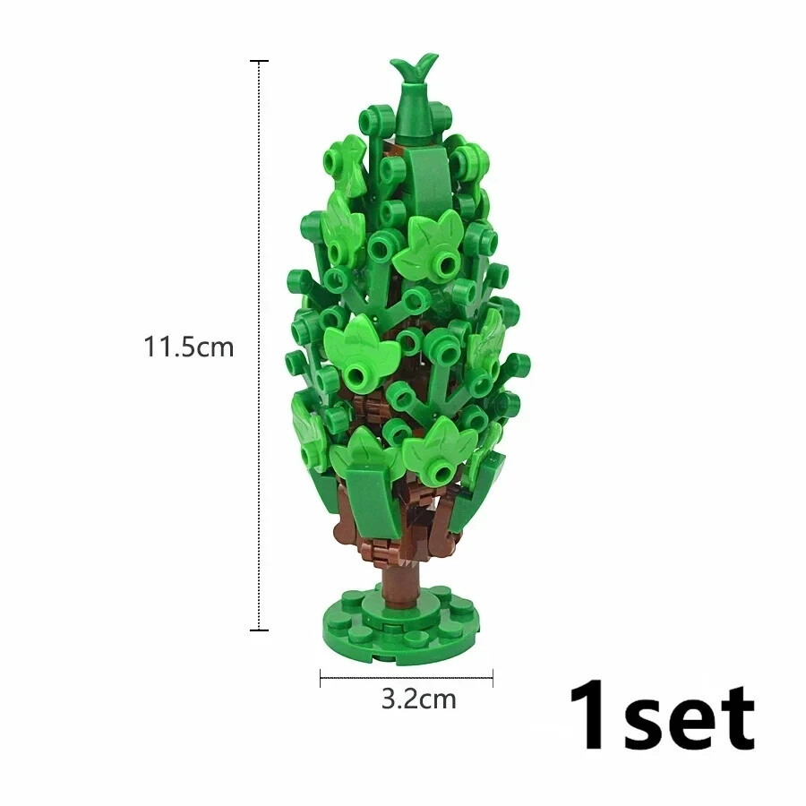 City Tree Green Bush Garden MOC Flower Grass for Lego Building Blocks ...