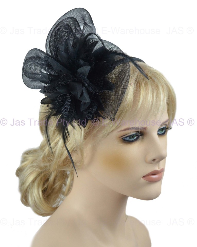 Spring Race Racing Party Melbourne Cup Feather Fascinator Headband Clip ...