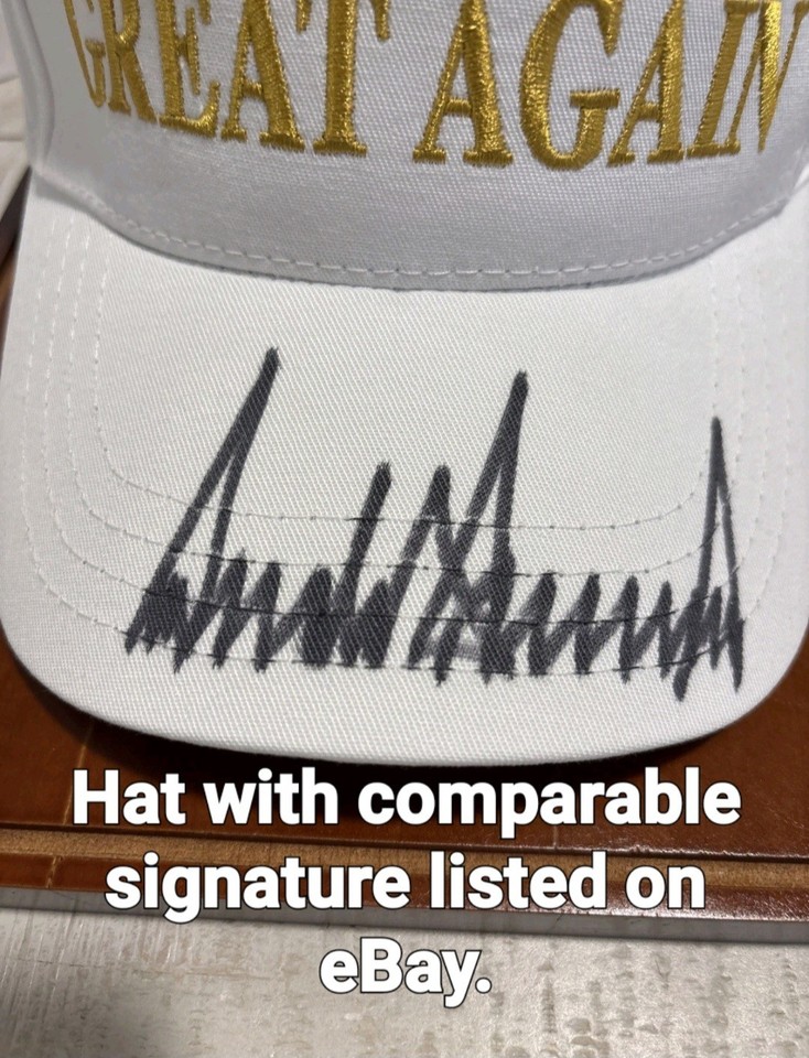 Signed Gold On Black Official MAGA 2024 Trump Campaign Cali Fame Hat | eBay