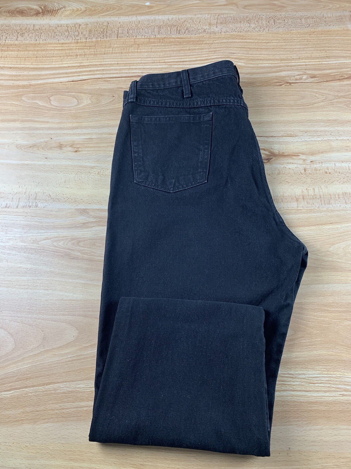 Wrangler Rustler Regular Fit Straight Leg Black Denim Work Jeans Men's ...
