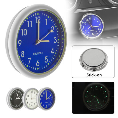 Pocket Small Mini Luminous Quartz Analog Watch Stick-On Clock for Car ...