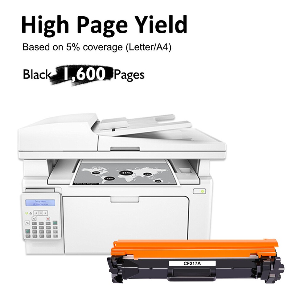 2PK Black Toner Cartridge CF217A for HP LaserJet Pro M102w M102a MFP ...