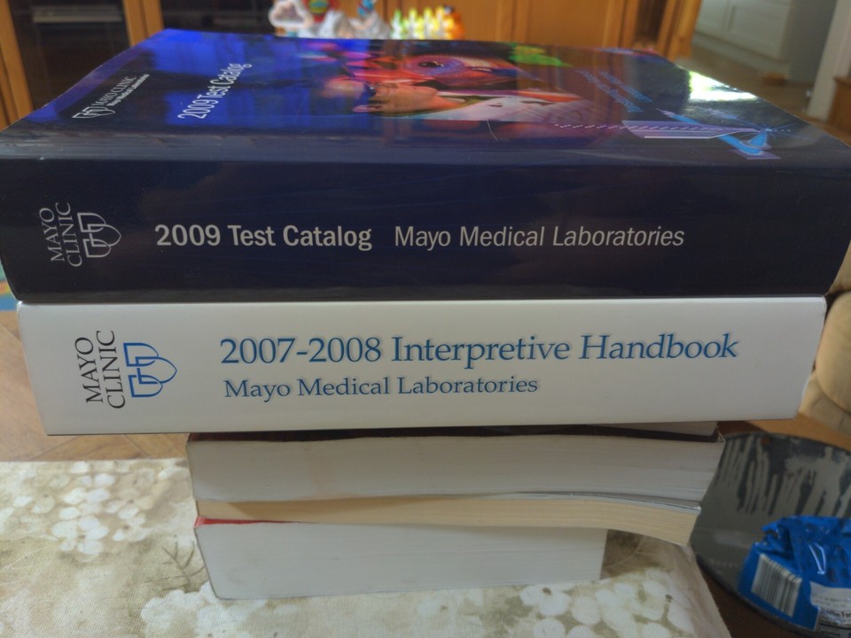 2 Books Mayo Clinic 2009 Test Catalog 2007-2008 Interpretive Handbook ...