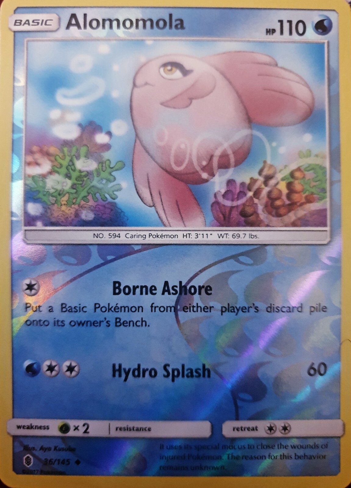 Pokemon Card Alomomola 36/145 Reverse Holo Uncommon Guardians Rising ...