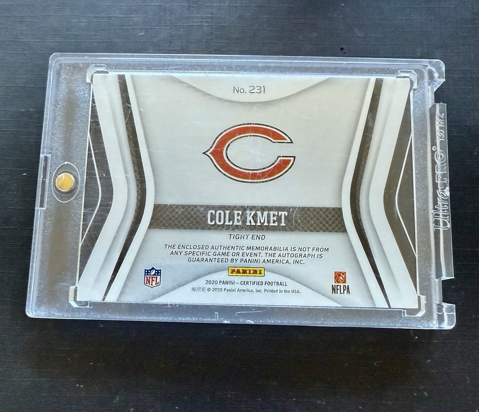 2020 Panini Certified Freshman Fabric Signatures Cole Kmet # /349 ...