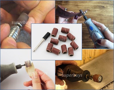 11pc 600Grit Sanding Band Drum Wheel Buffing Disc Sand Paper Drill Bit ...
