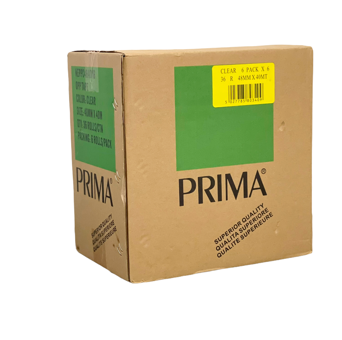 Prima Clear Tape 6 Roll Or 36 Piece Carton Box Size 48MM x 40M Parcel ...
