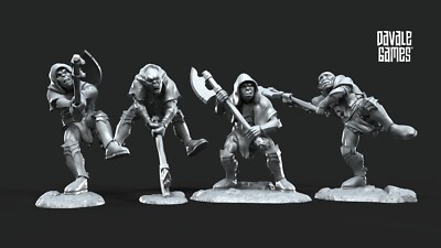 Set of 4 Goblins of the Cave with Axes - Davale Games/Fantasy/Middle ...