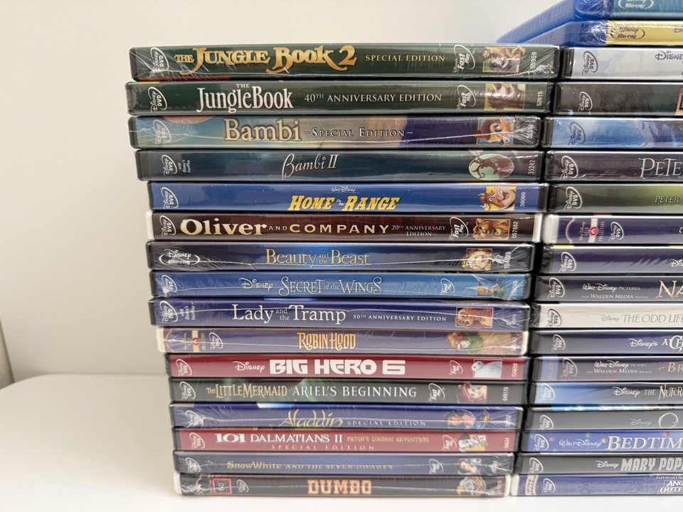 Disney DVD LOT - New Sealed - Pixar - Dumbo - Moana - Aladdin - Bambi ...