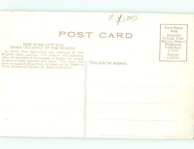 Divided-back CITY IN 1600S ERA New York City NY o/19 AF2148 | eBay