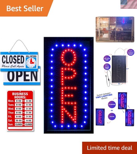 Vibrant Neon Open Sign - LED Light-Up Sign with Flashing Mode for ...