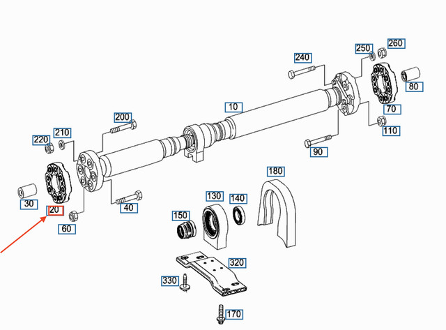 MERCEDES-BENZ C W205 FRONT PROPELLER SHAFT FLEX DISC A2054110000 ...